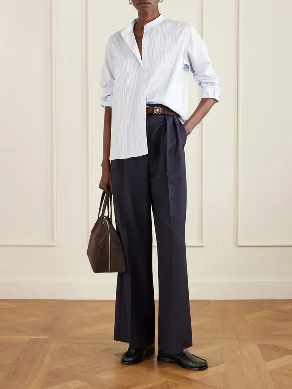 TWP Pintucked Cotton Poplin Shirt