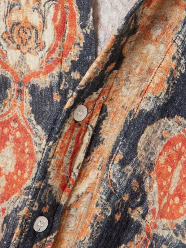R13 Frayed Printed Cotton Shirt