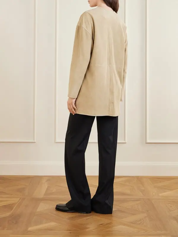 Loulou De Saison Waren Paneled Suede Jacket - Neutrals