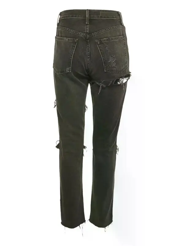 GRLFRND Karolina Distressed High-rise Trousers