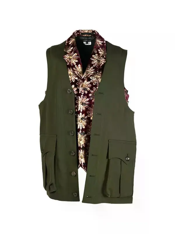 Comme Des Garçons Floral Trim Vest