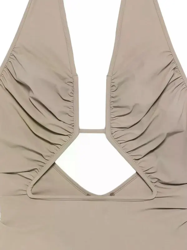 Rick Owens Halterneck Cut-out Swimsuit - Neutrals