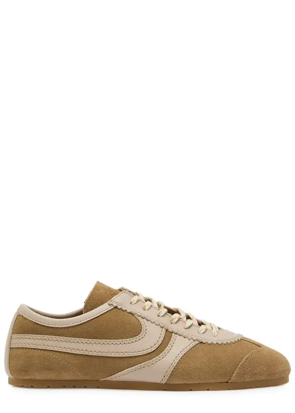 Dries Van Noten Dustin Panelled Suede Sneakers - Beige