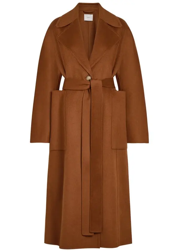 JOSEPH Spencer Belted Wool And Cashmere-blend Trench Coat - Rust