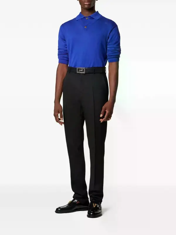 Versace V-neck Sweater With Medusa Button Detail