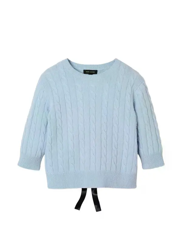 Marc Jacobs Open Back Cable Knit Bow Sweater