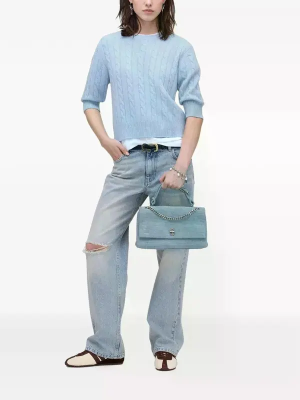 Marc Jacobs Open Back Cable Knit Bow Sweater