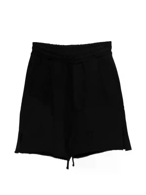 THOM KROM Drawstring Frayed Hem Shorts
