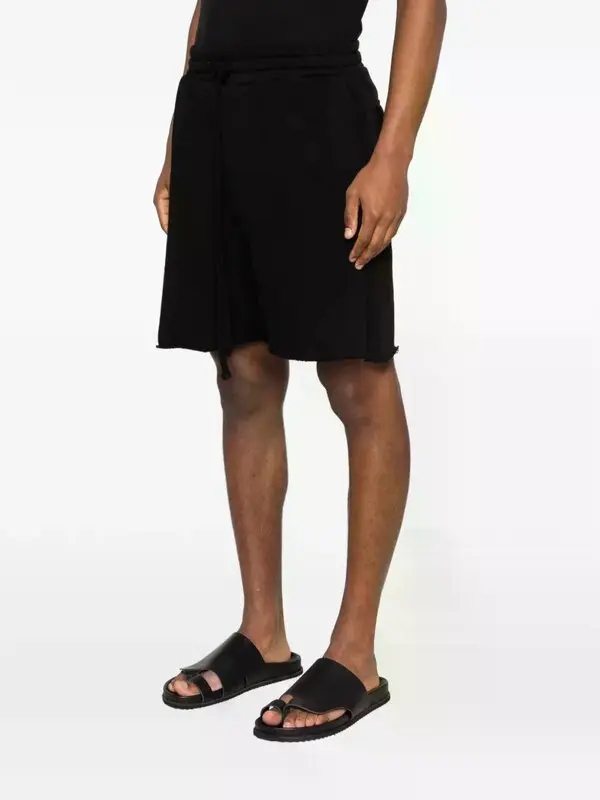 THOM KROM Drawstring Frayed Hem Shorts