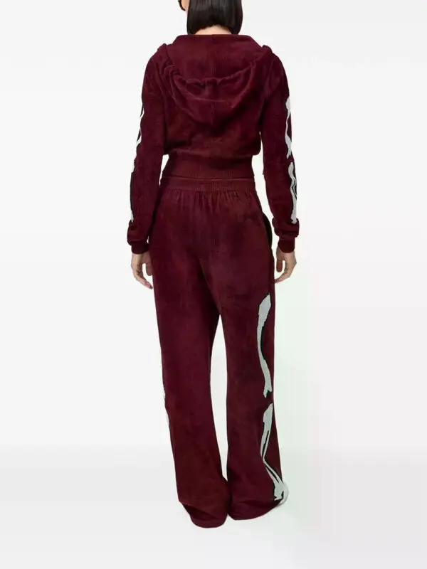 Amiri Logo Embroidered Zip-up Hoodie - Red