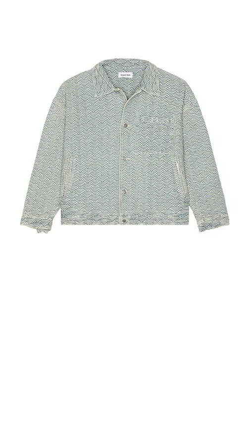 RYOKO RAIN Seigaiha Jacquard Denim Work Jacket In . Also