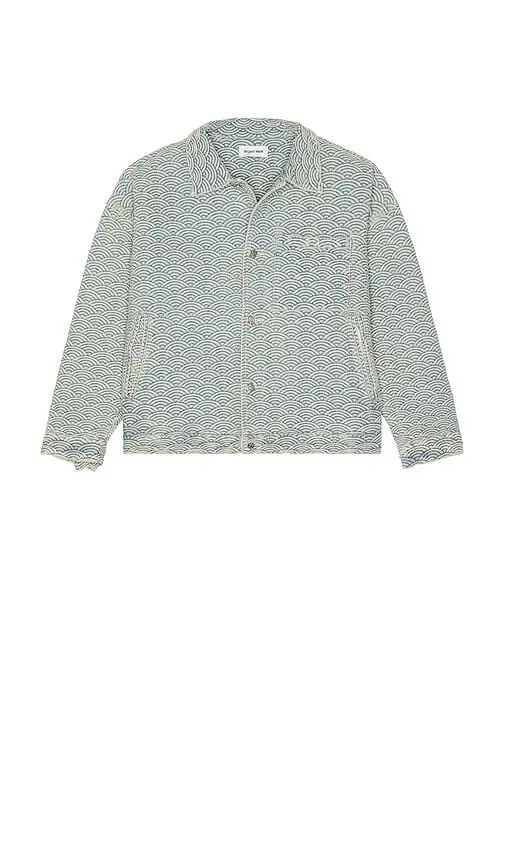 RYOKO RAIN Seigaiha Jacquard Denim Work Jacket In . Also