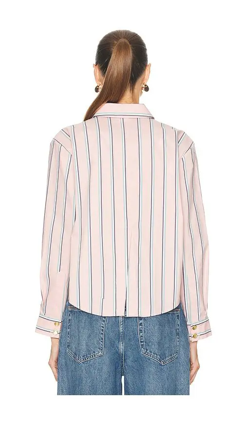 L'Agence Cosette Crop Hi Low Shirt