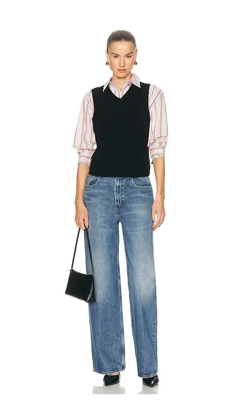 L'Agence Cosette Crop Hi Low Shirt