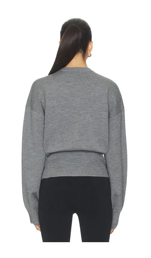 EAVES Carlie Double Faced Blouson Crewneck - Grey