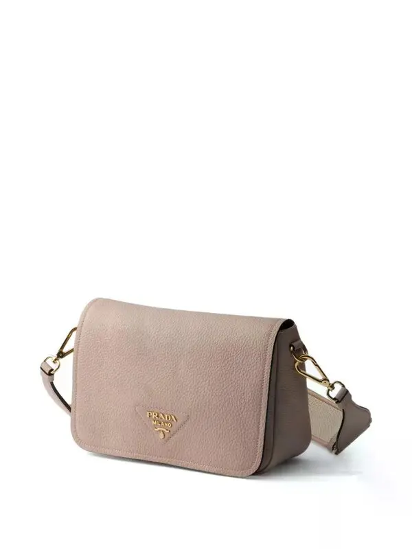 Prada Leather Shoulder Bag With Detachable Straps - Neutrals