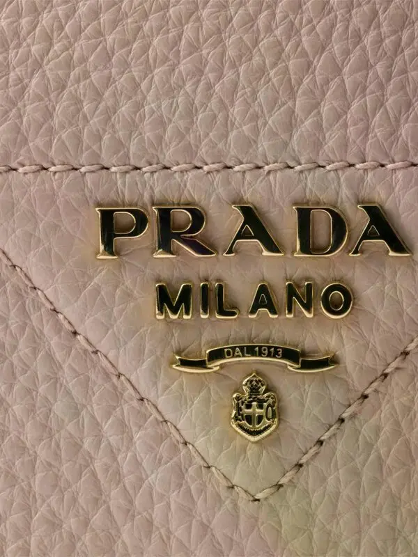 Prada Leather Shoulder Bag With Detachable Straps - Neutrals