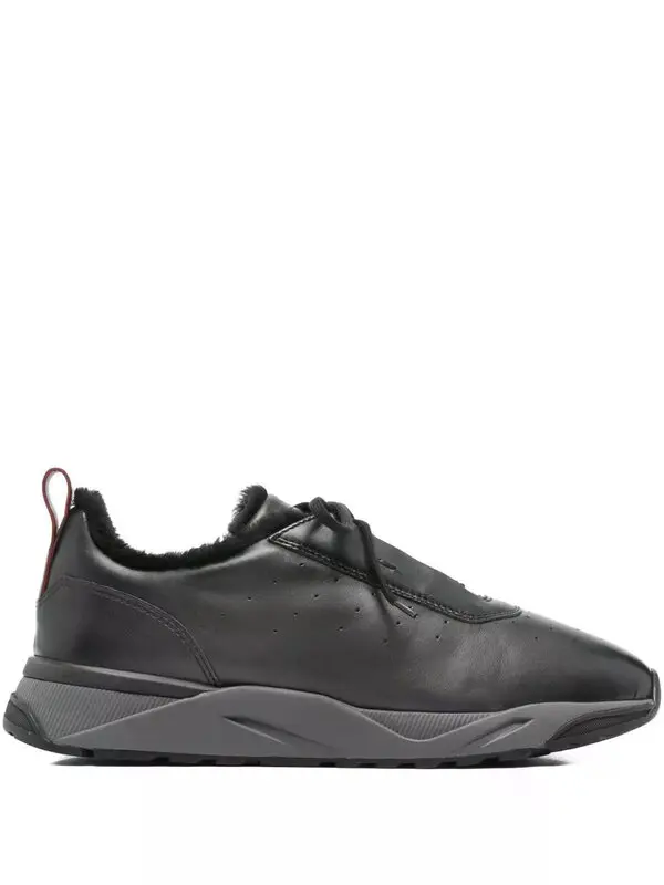 Santoni Leather Sneakers - Black
