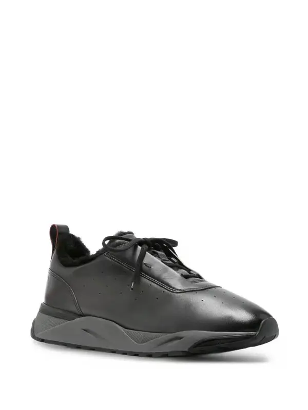 Santoni Leather Sneakers - Black