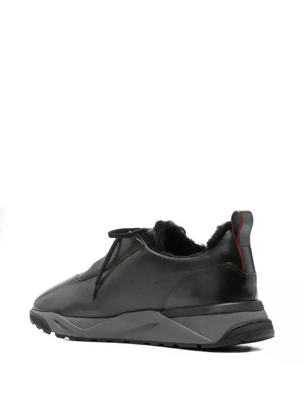 Santoni Leather Sneakers - Black