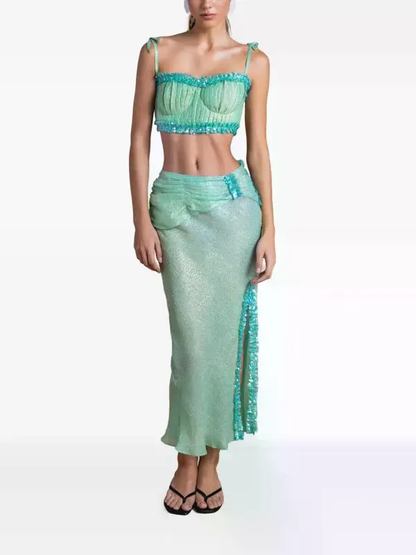 SANA OSMANI Agor Sequin Tie-strap Top