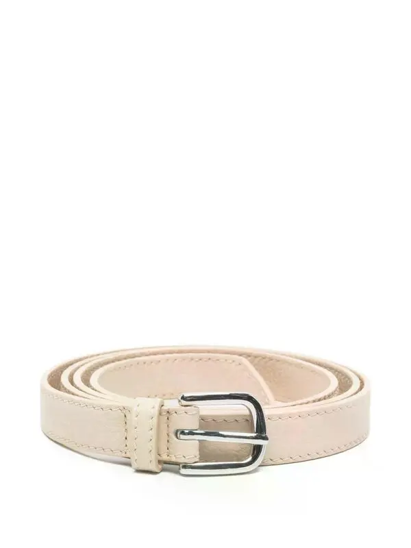 Eleventy Leather Belt With Metal Buckle - Neutrals