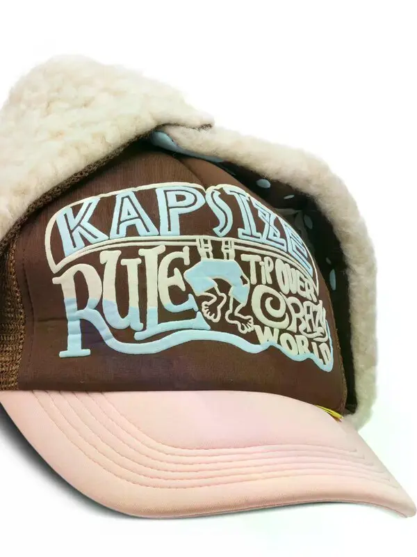 Kapital Shearling Print Trapper Hat - Brown