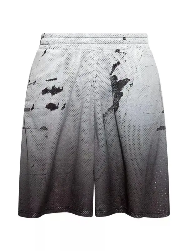 44 LABEL GROUP Gradient Perforated Shorts - Grey