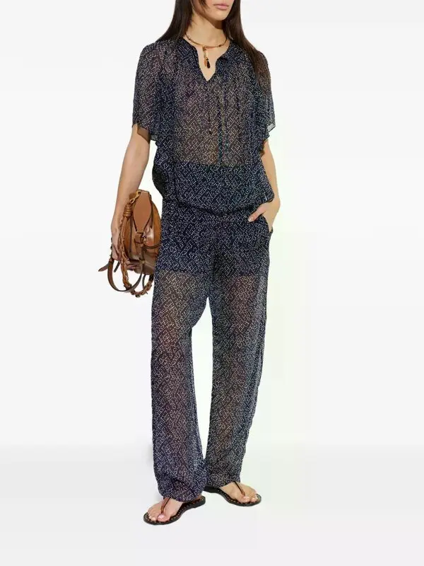 MARANT ETOILE Ruffled Printed Top