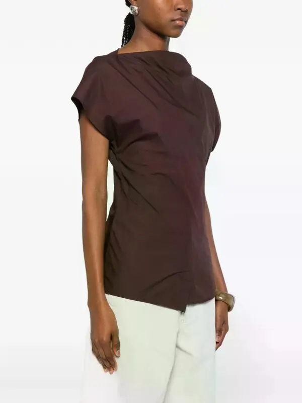 Soeur Draped Top With Asymmetric Hem