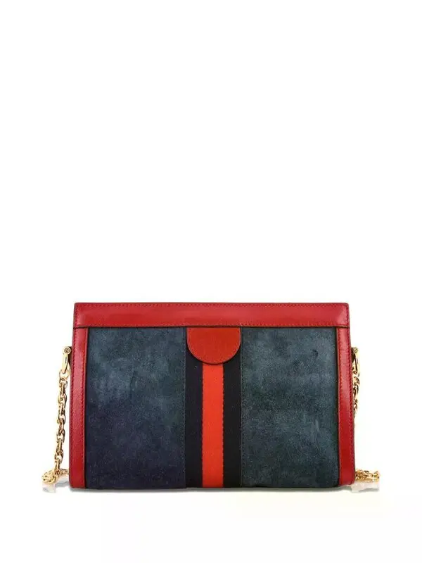 Gucci Ophidia Chain Suede Small Shoulder Bag - Blue