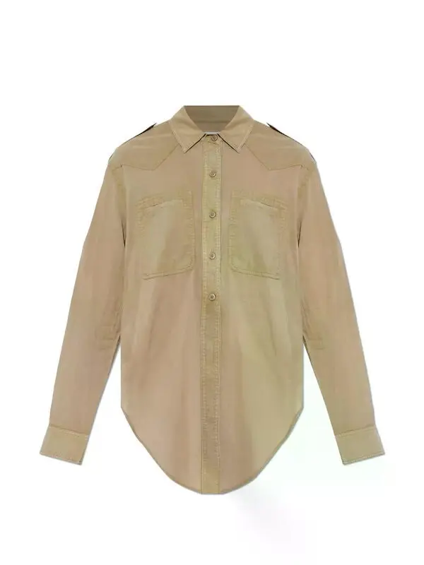 MARANT ETOILE Light Khaki Button-up Pocket Shirt - Neutrals