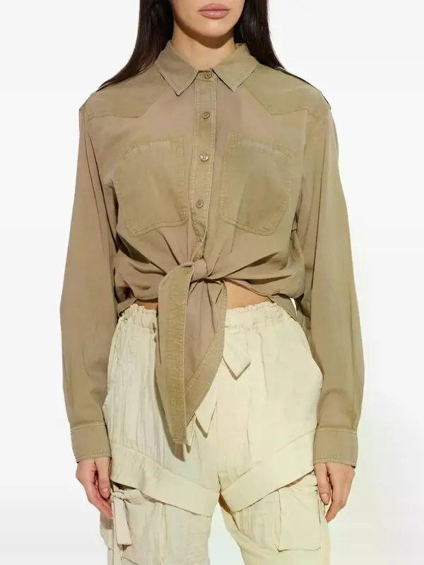 MARANT ETOILE Light Khaki Button-up Pocket Shirt