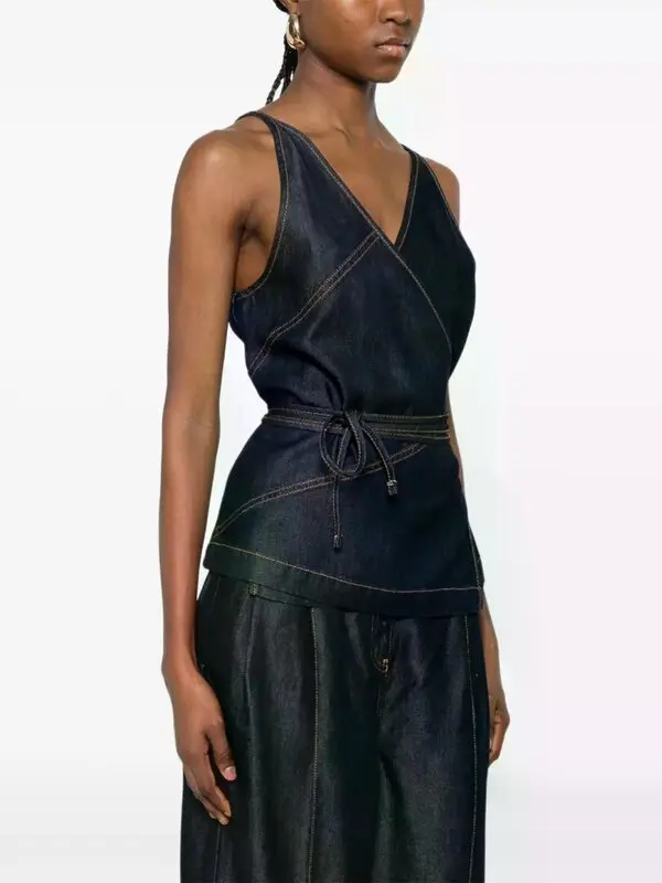 IRO PARIS Renata Wrap Denim Top