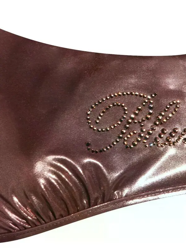 Blumarine Logo Detail Bikini Top - Brown