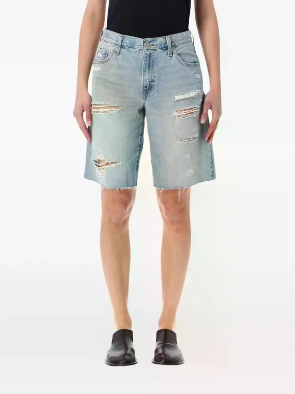 LEVI'S Baggy Distressed Denim Shorts - Blue