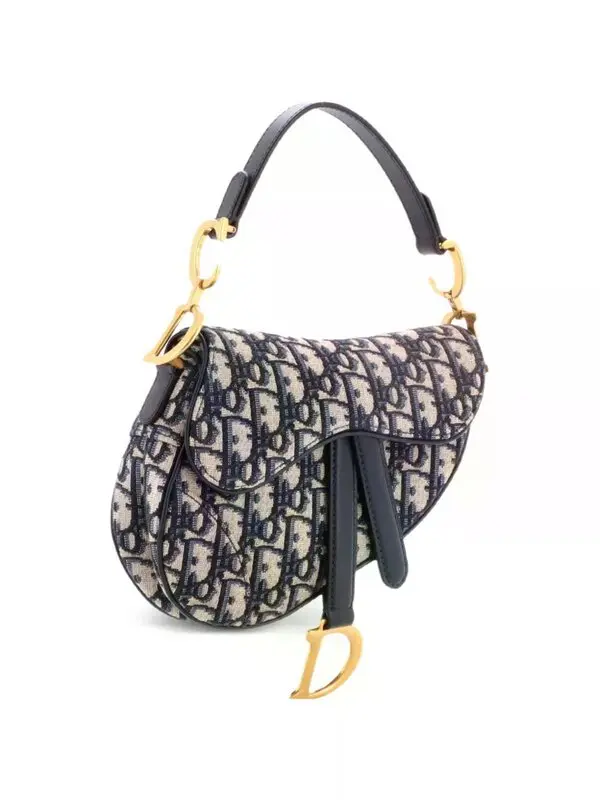 Dior Saddle Oblique Canvas Mini Shoulder Bag - Blue
