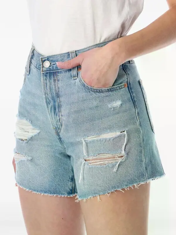 LEVI'S Ribcage Distressed Denim Shorts