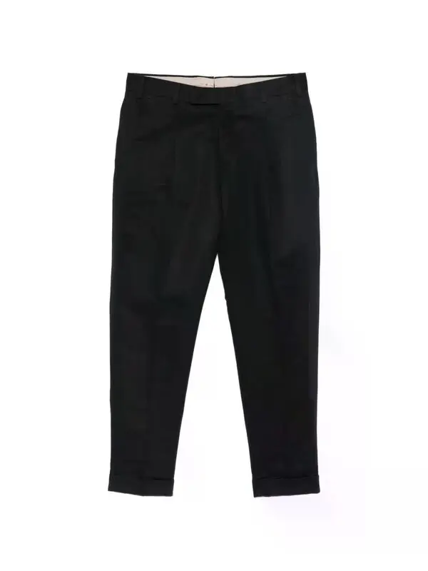 PT TORINO Pleated Turn-up Hem Trousers - Blue