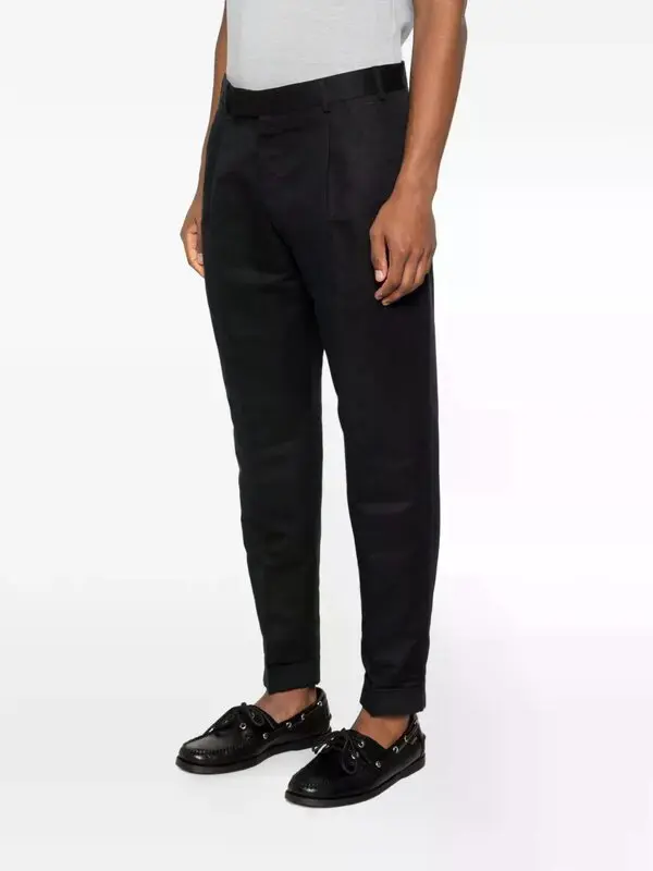 PT TORINO Pleated Turn-up Hem Trousers - Blue