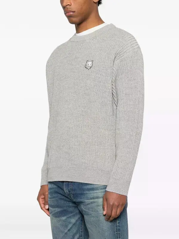 Maison Kitsuné Ribbed Logo-patch Sweater