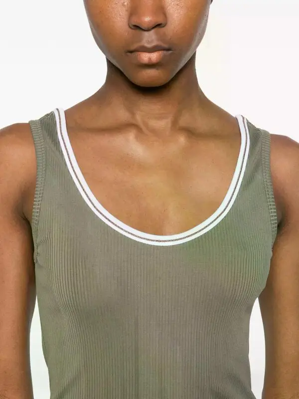 Brunello Cucinelli Ribbed Tank Top - Green