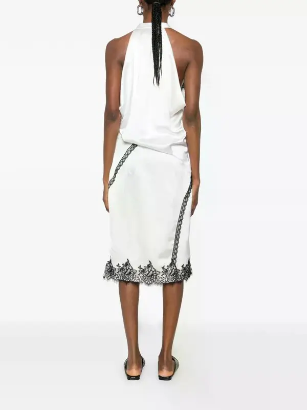 IRO PARIS Lace Trimmed Halterneck Midi Dress