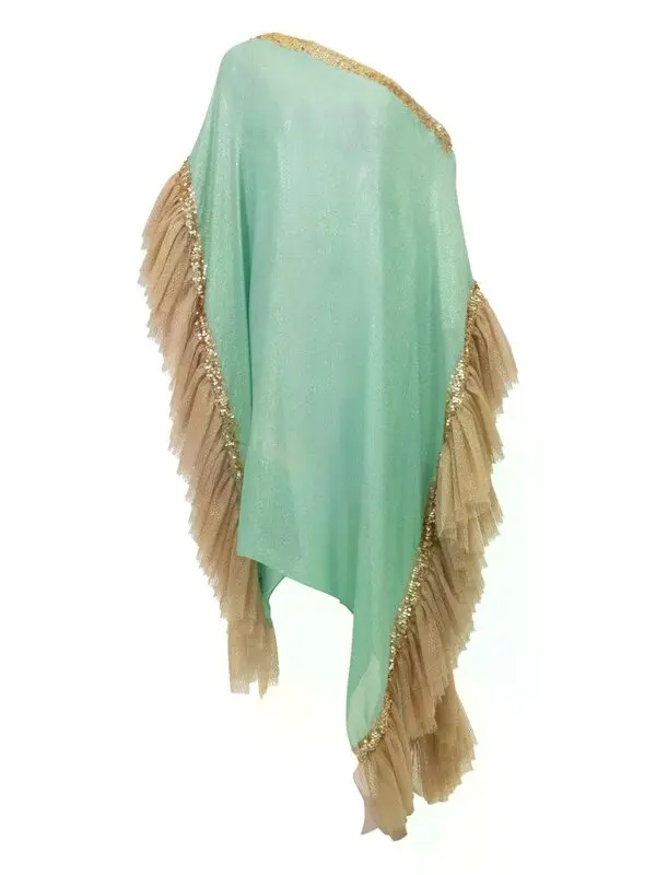 SANA OSMANI Mirma Sequin Ruffled Kaftan - Green