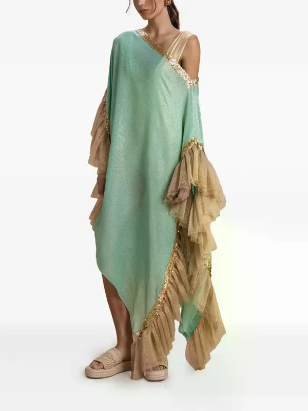 SANA OSMANI Mirma Sequin Ruffled Kaftan