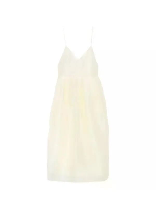 Khaite Colette V-neck Midi Dress - Neutrals