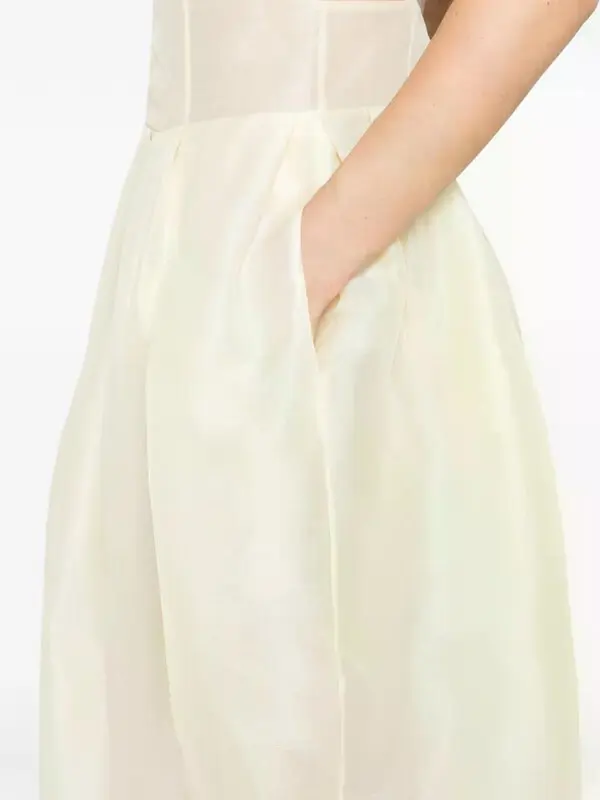 Khaite Colette V-neck Midi Dress - Neutrals