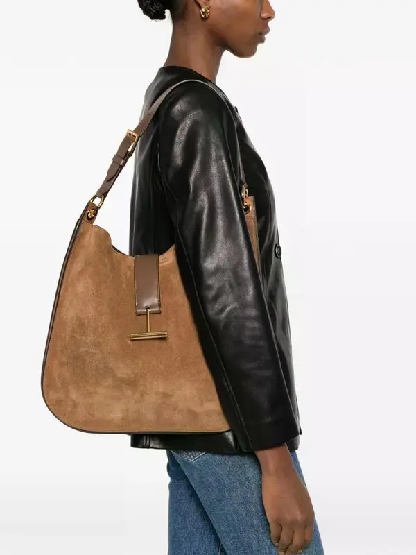 TOM FORD T Signature Shoulder Bag - Brown
