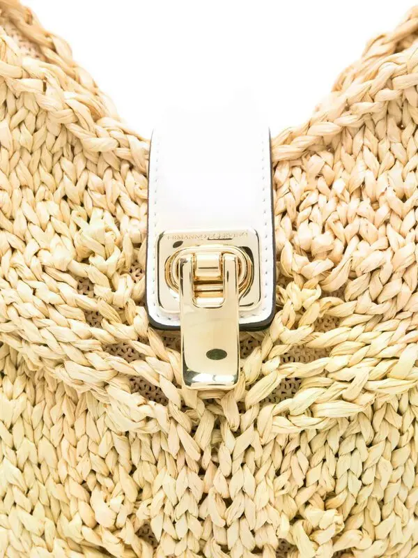 Ermanno Scervino Mini Woven Tote Bag - Neutrals
