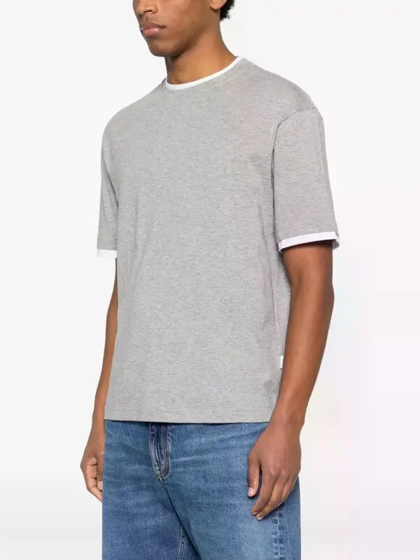 LARDINI Contrasting-trim T-shirt - Grey
